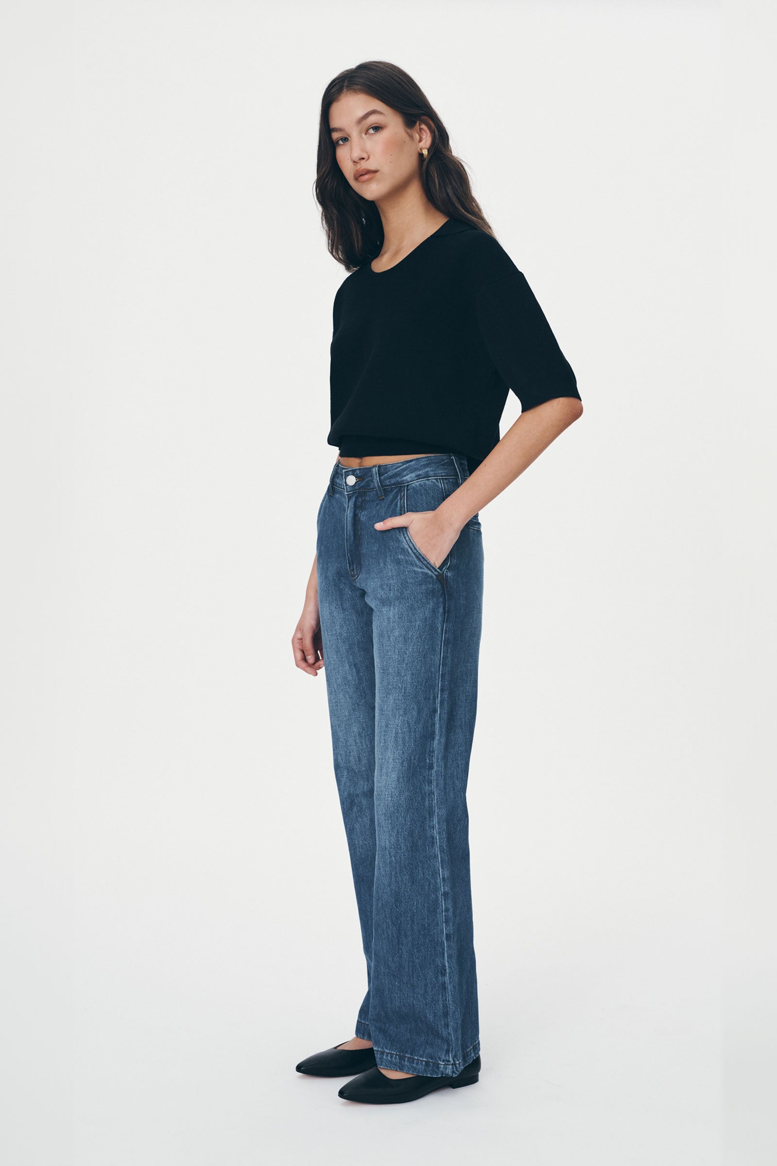Anthea Bootcut Hemp Jeans in Classic Denim | ROWIE Jeans – ROWIE The Label