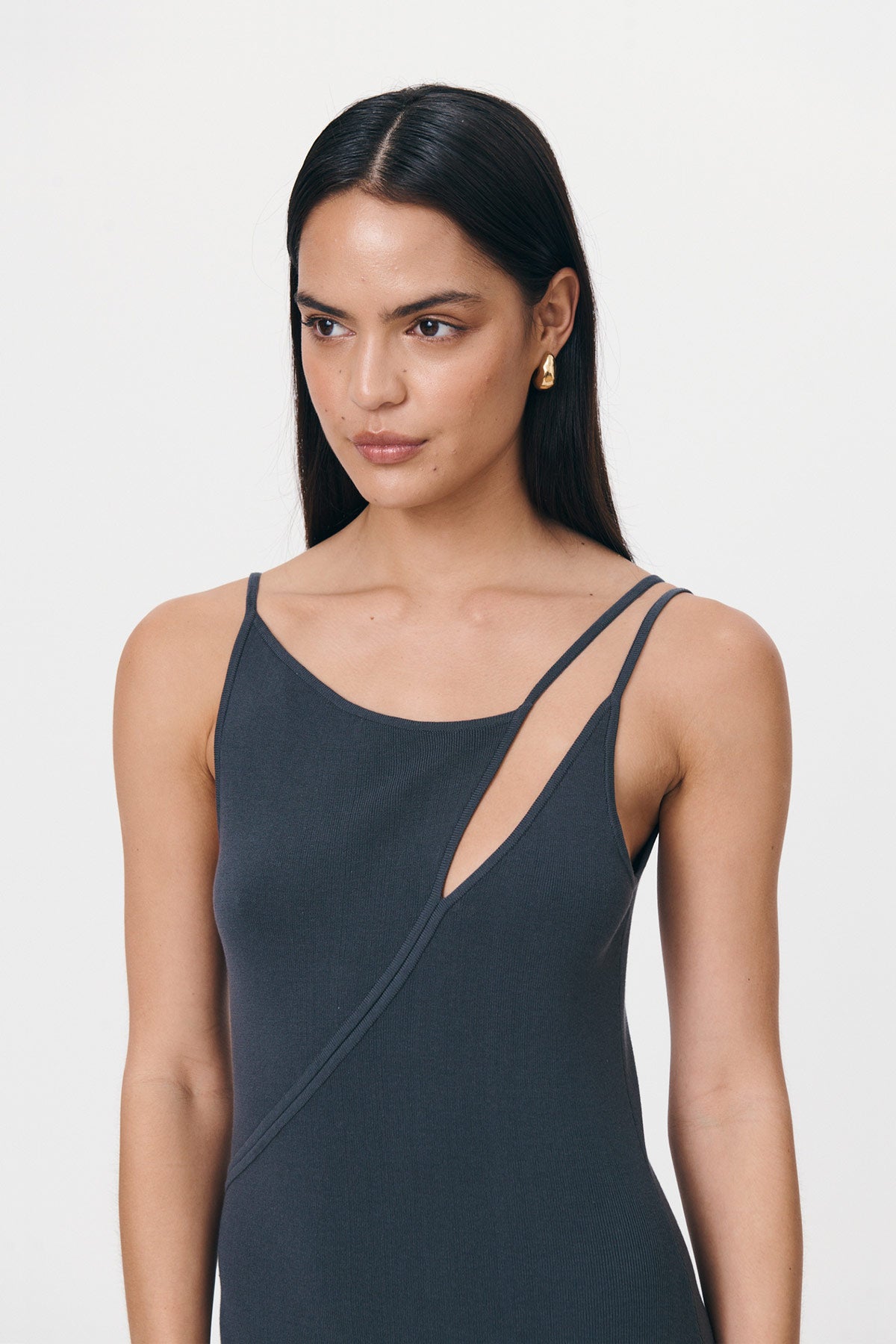 ROWIE The Label - Astrid Knit Midi Dress Steel - Dresses