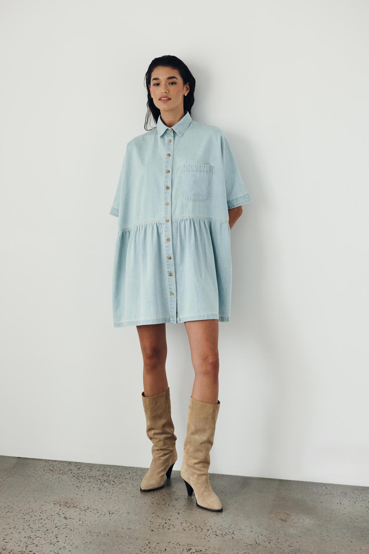 Bailey Denim Dress in Azul | ROWIE Dresses – ROWIE The Label