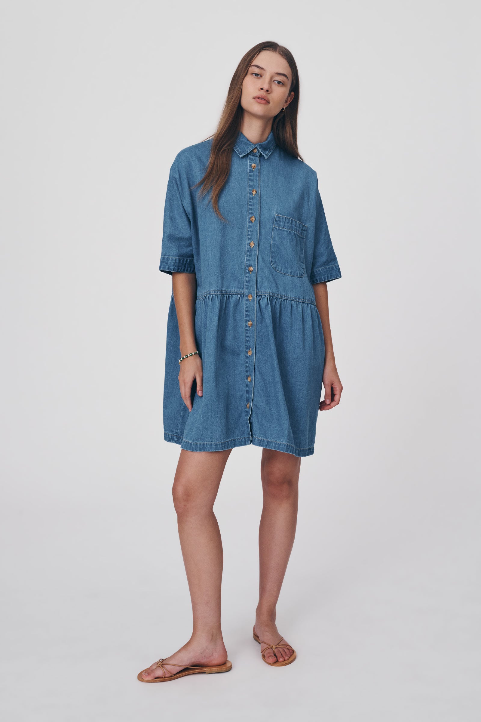 ROWIE The Label - Bailey Denim Dress Blue Denim - Dresses