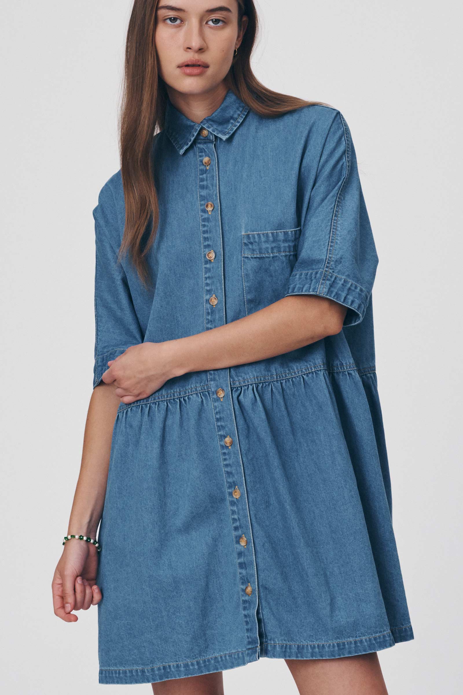 ROWIE The Label - Bailey Denim Dress Blue Denim - Dresses