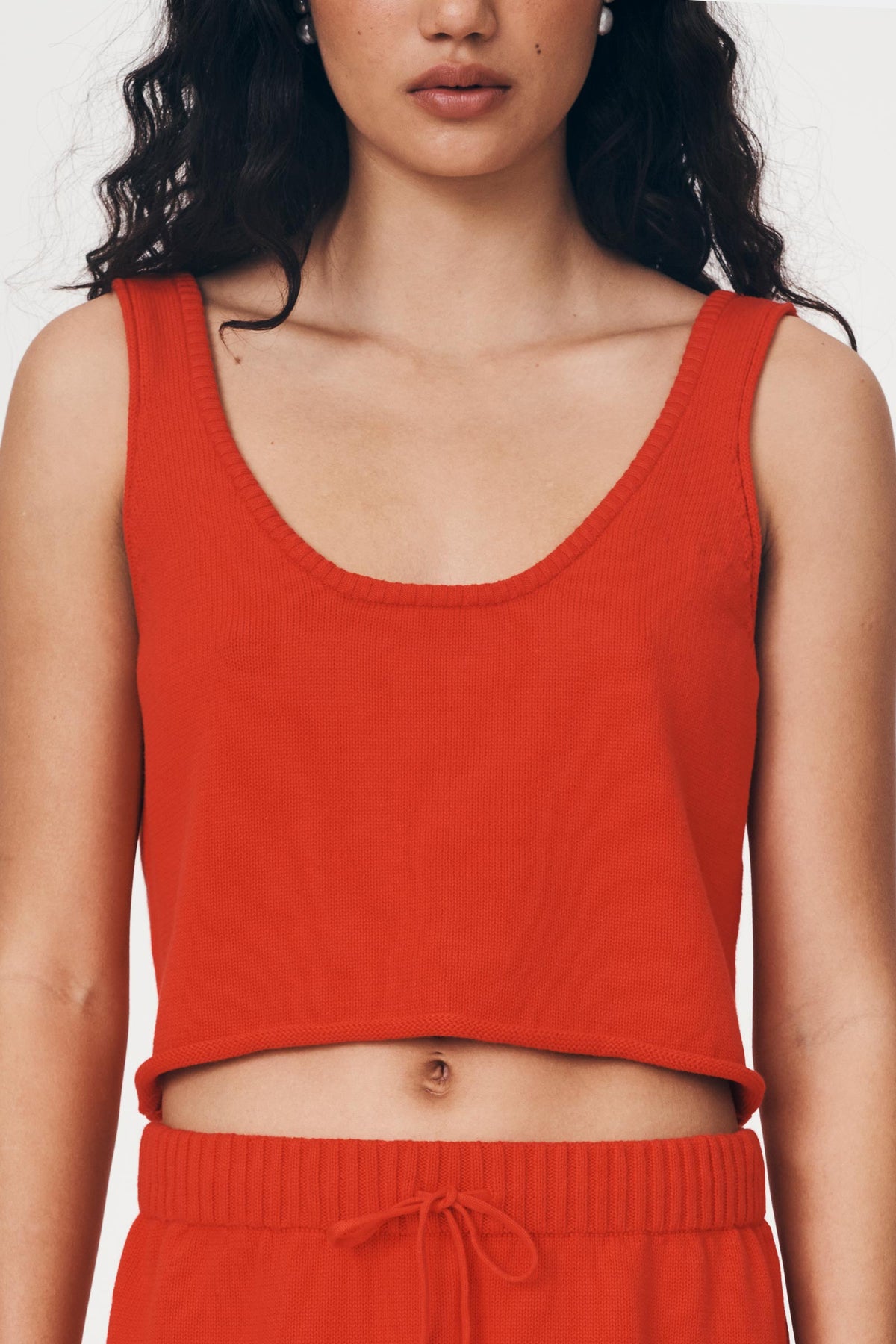 Belen Knit Crop in Aperol Red | ROWIE Tops – ROWIE The Label
