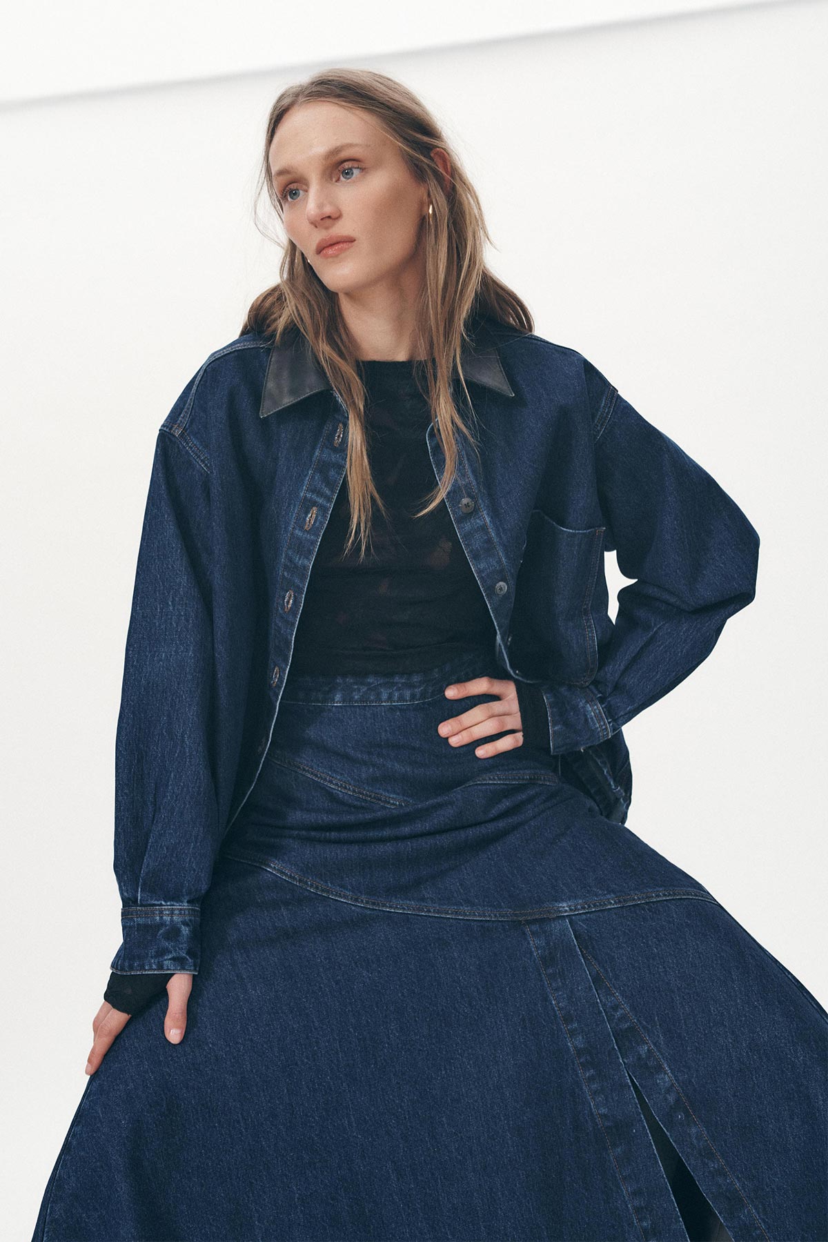 Clancy Oversized Jacket in Classic Indigo | ROWIE Jackets – ROWIE The Label