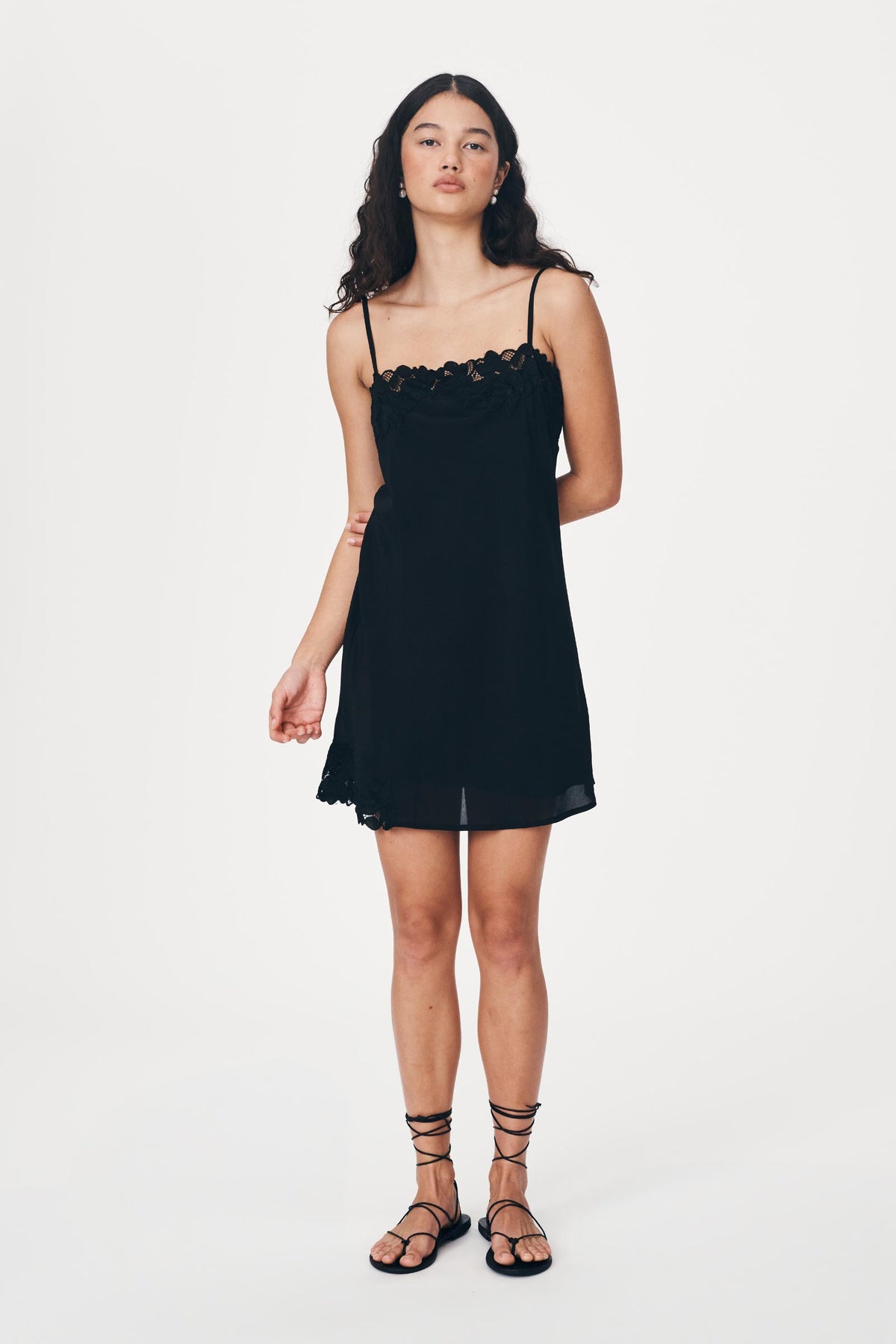 Claudia Silk Slip Mini Dress in Noir | ROWIE Dresses – ROWIE The Label