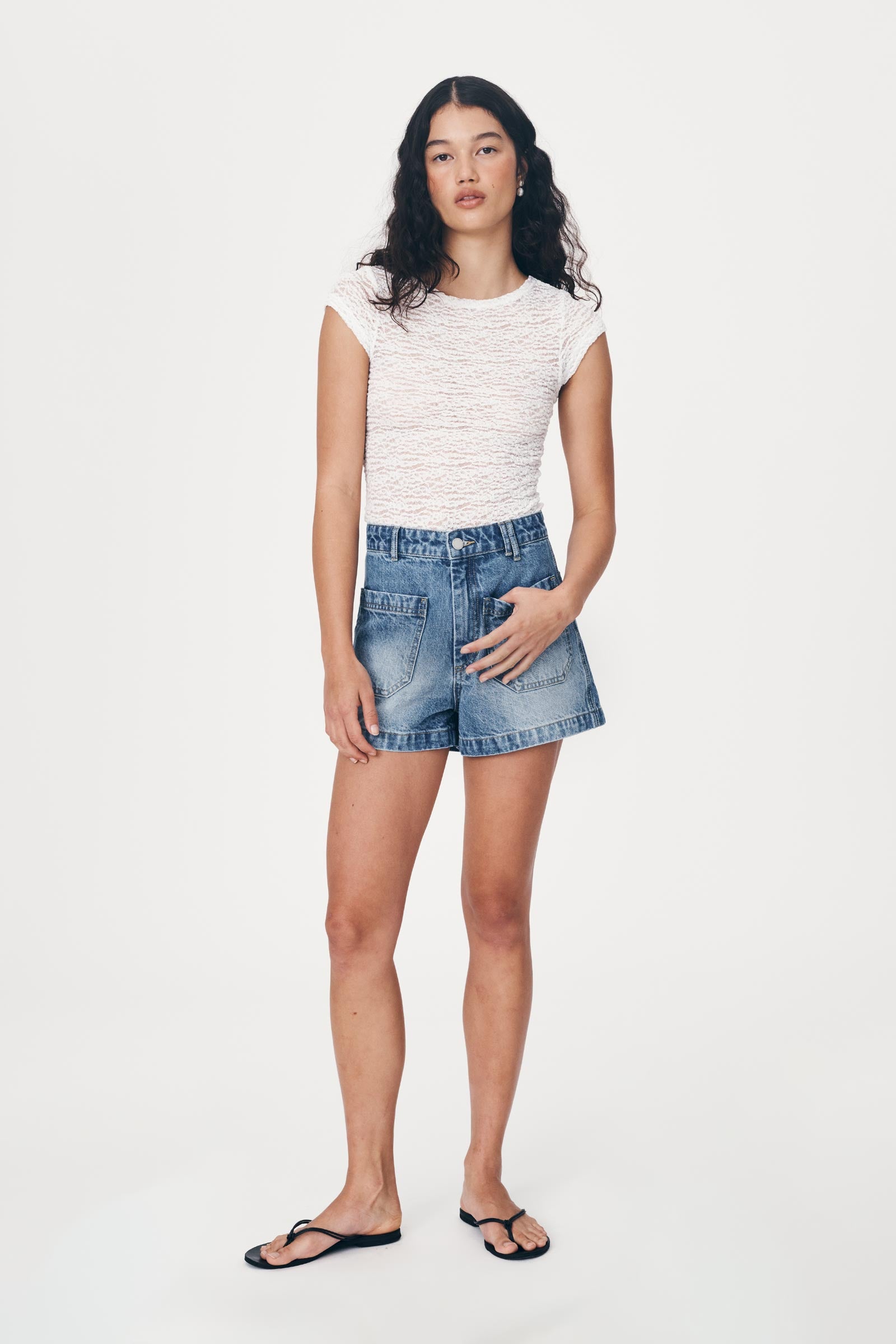 Gio Denim Shorts in Classic Wash | ROWIE Shorts – ROWIE The Label