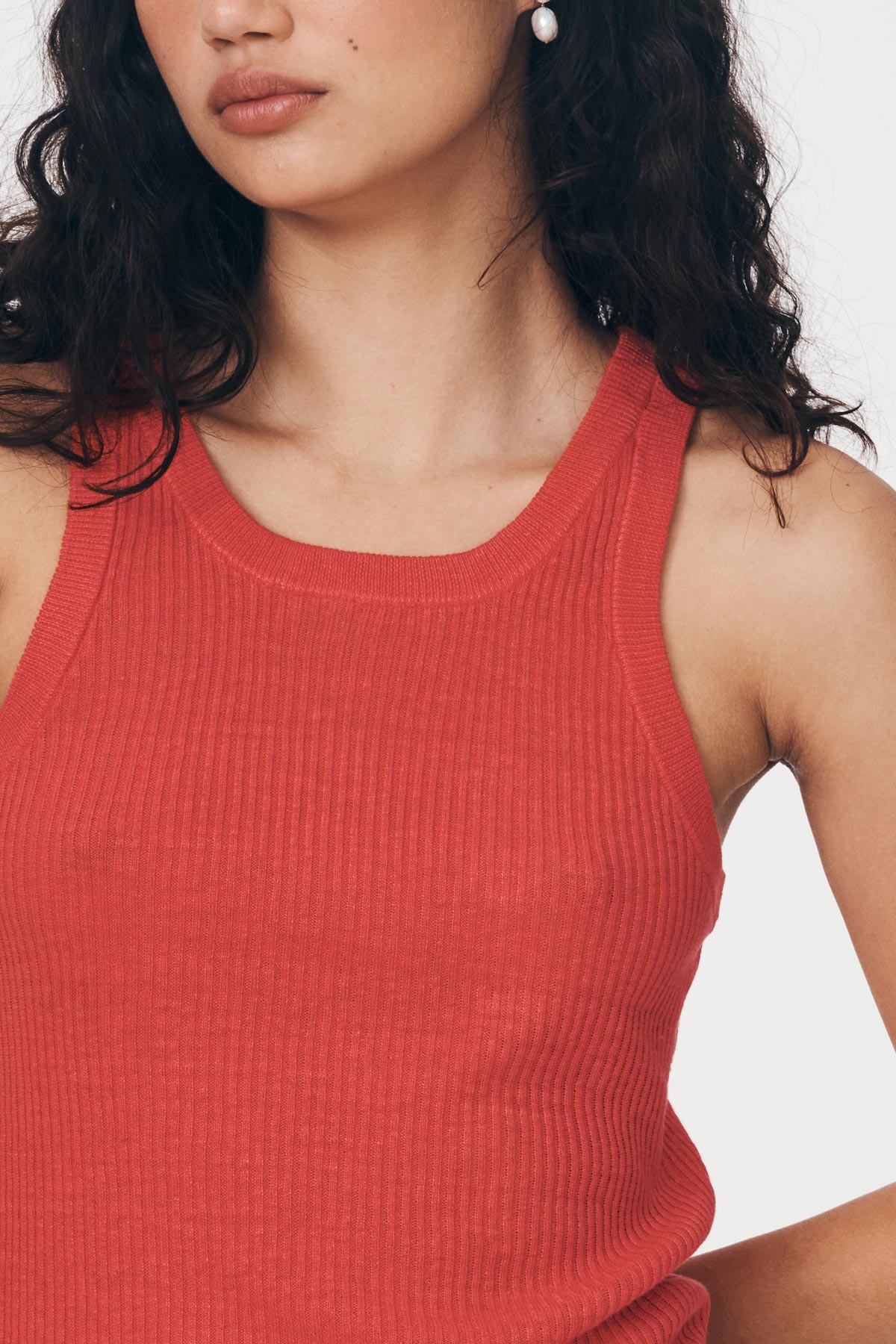 Hubert Knit Tank in Apple Red | ROWIE Tops – ROWIE The Label