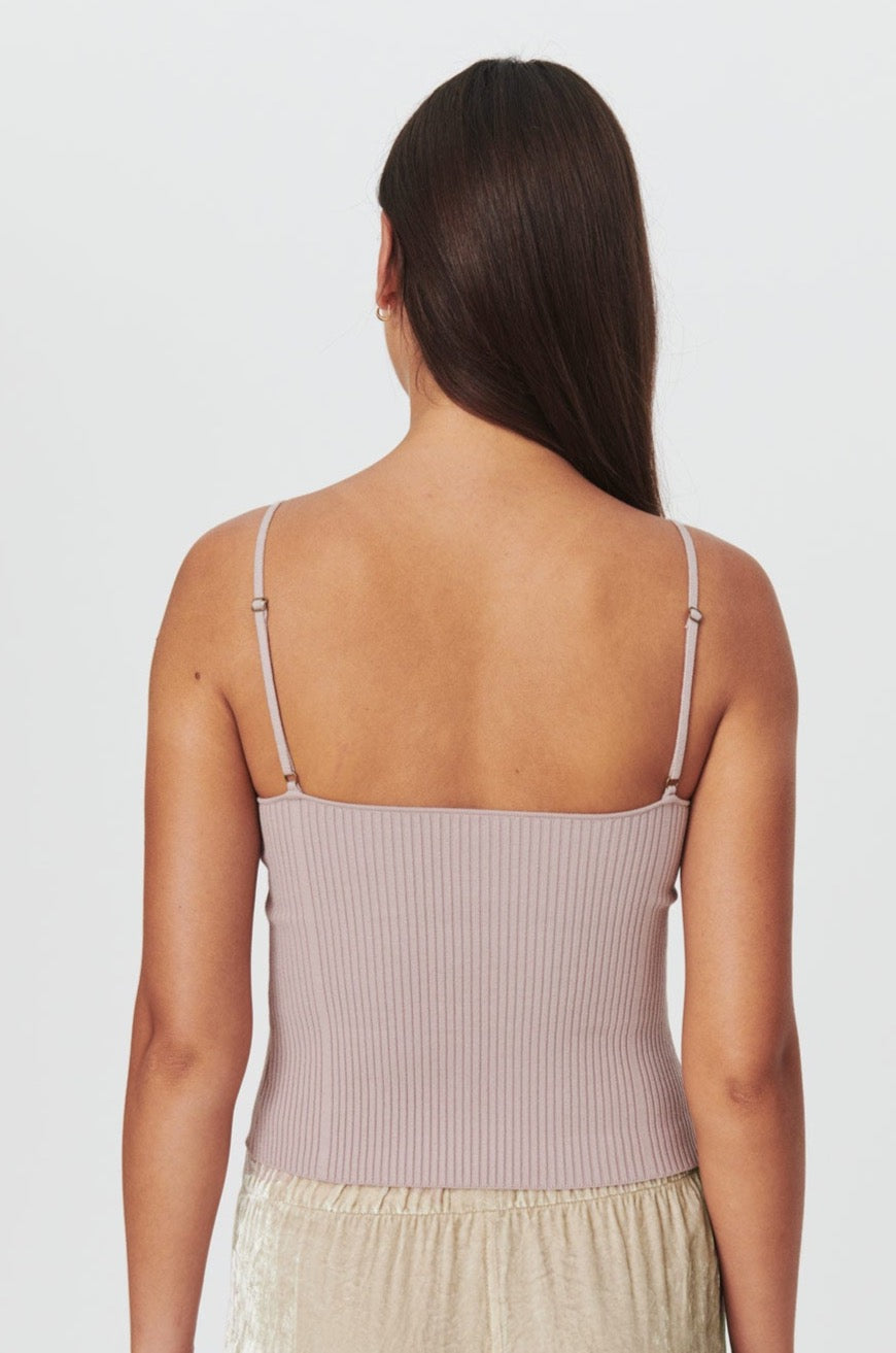 Liat Knit Singlet in Mushroom | ROWIE Tops – ROWIE The Label