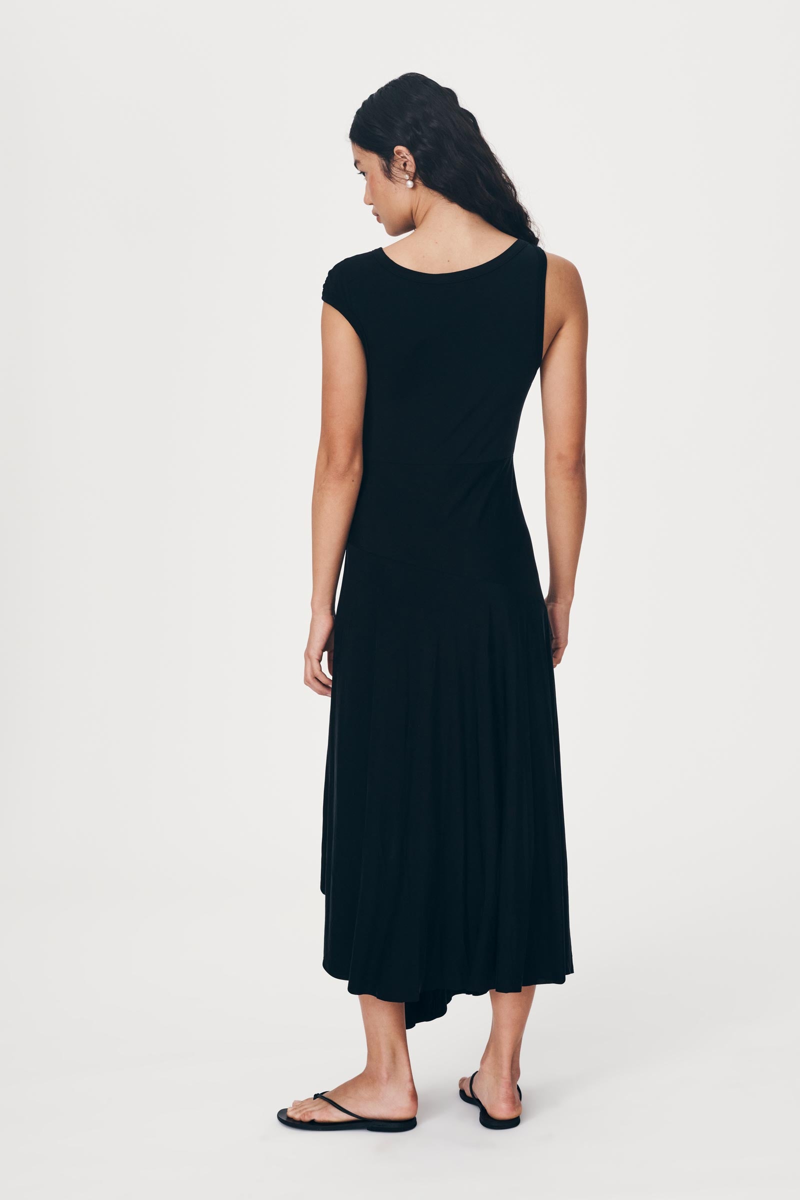 Lorna Drape Midi Dress in Noir | ROWIE Dresses – ROWIE The Label