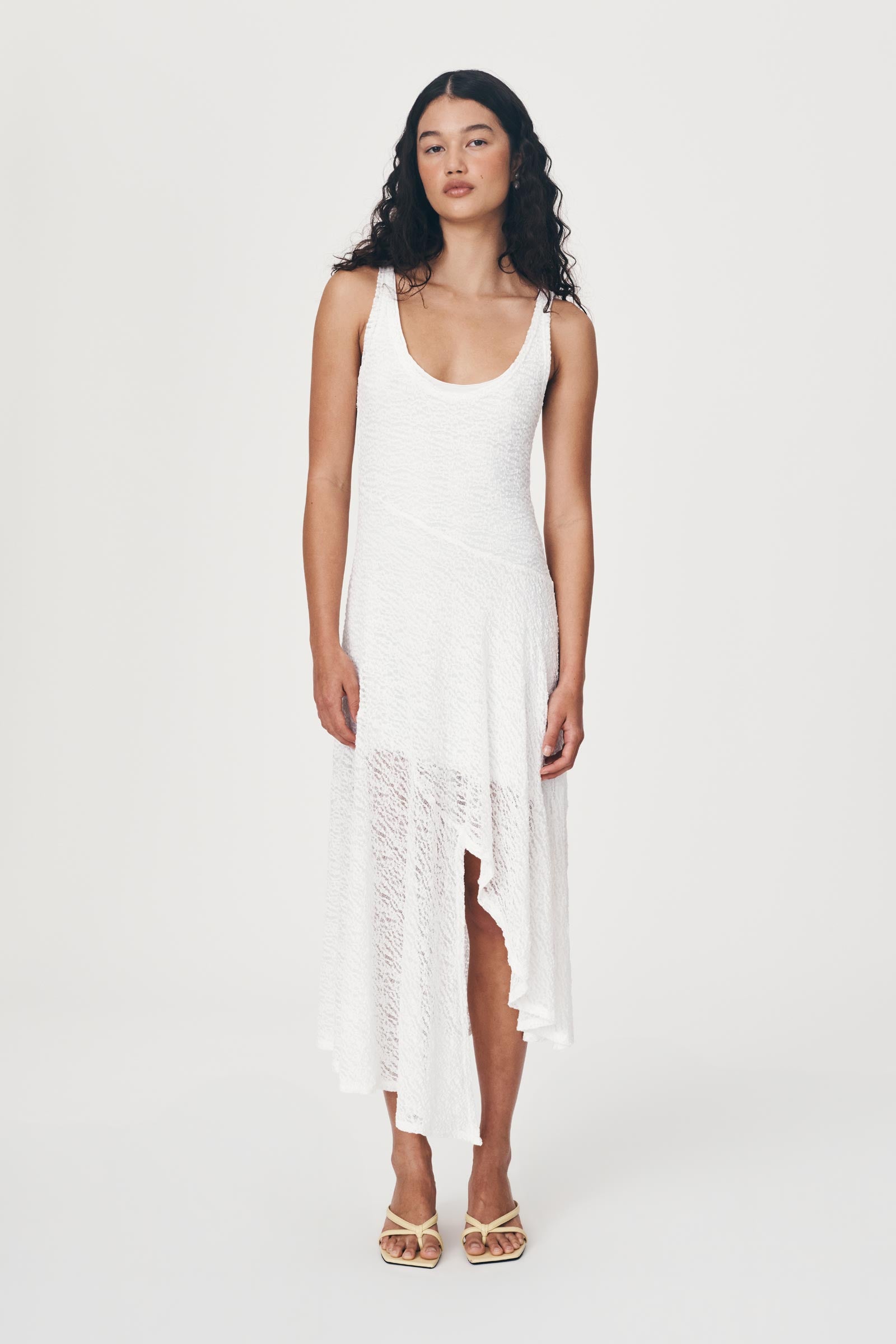 Lorna Lace Midi Dress in Bone | ROWIE Dresses – ROWIE The Label