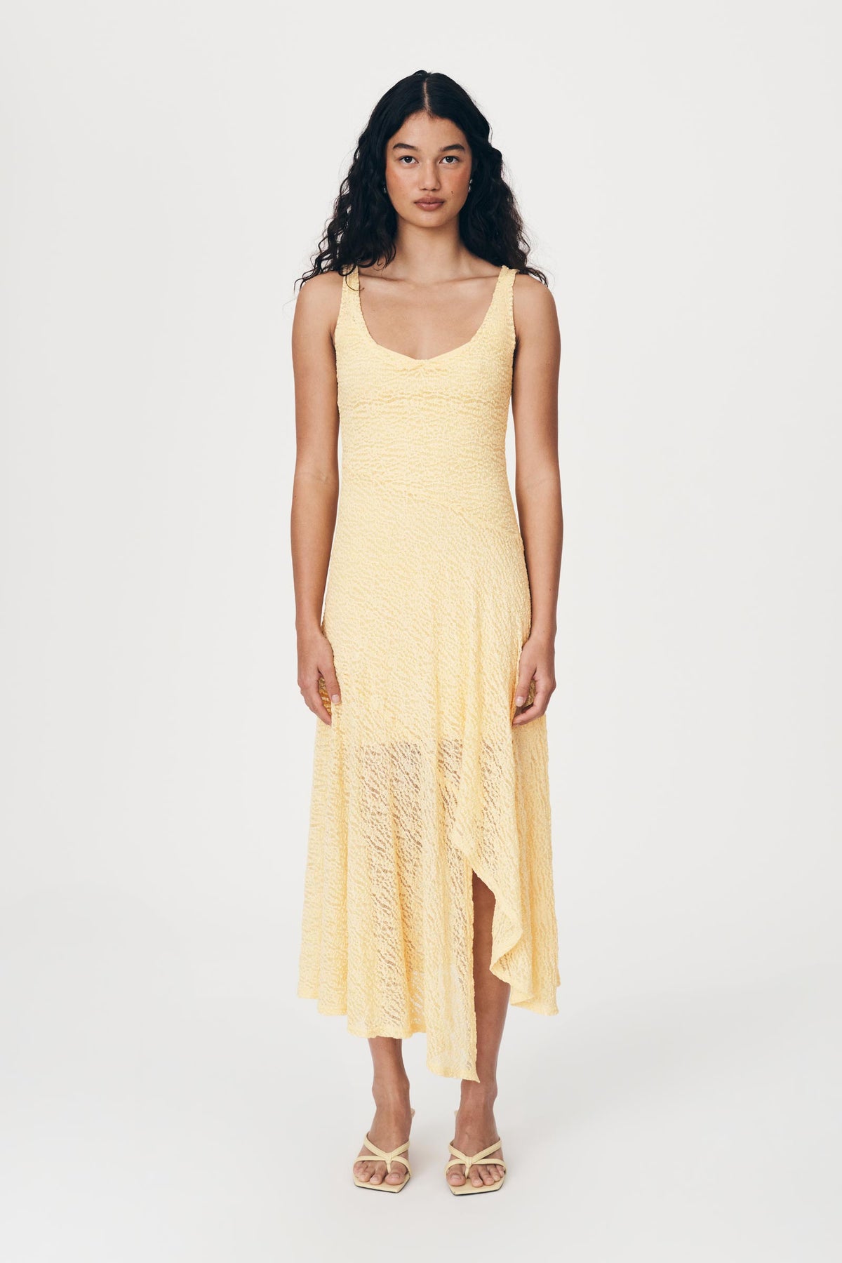 Lorna Lace Midi Dress in Lemon | ROWIE Dresses – ROWIE The Label