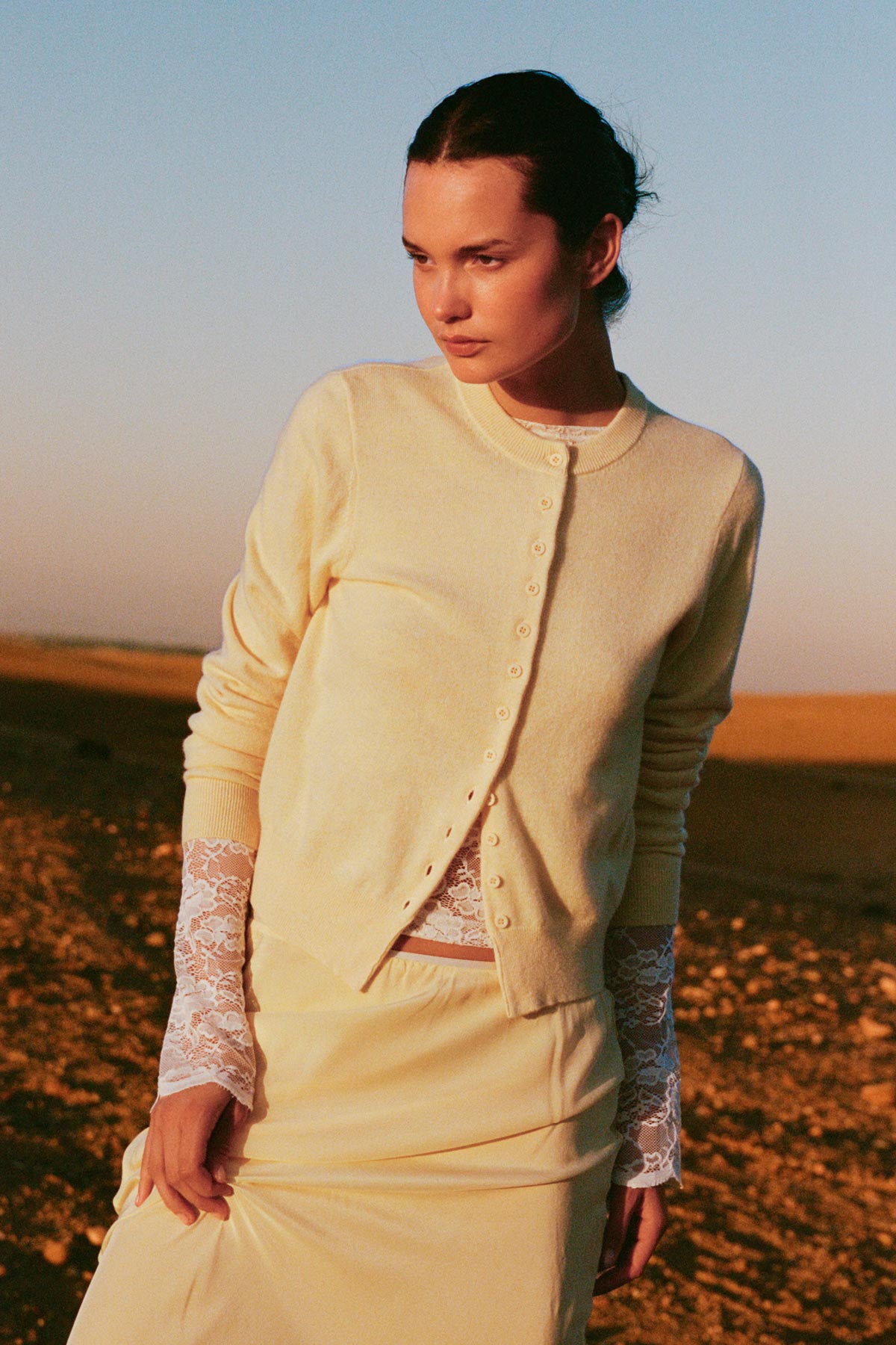 Maeve Merino Knit Cardigan in Lemon | ROWIE Tops – ROWIE The Label