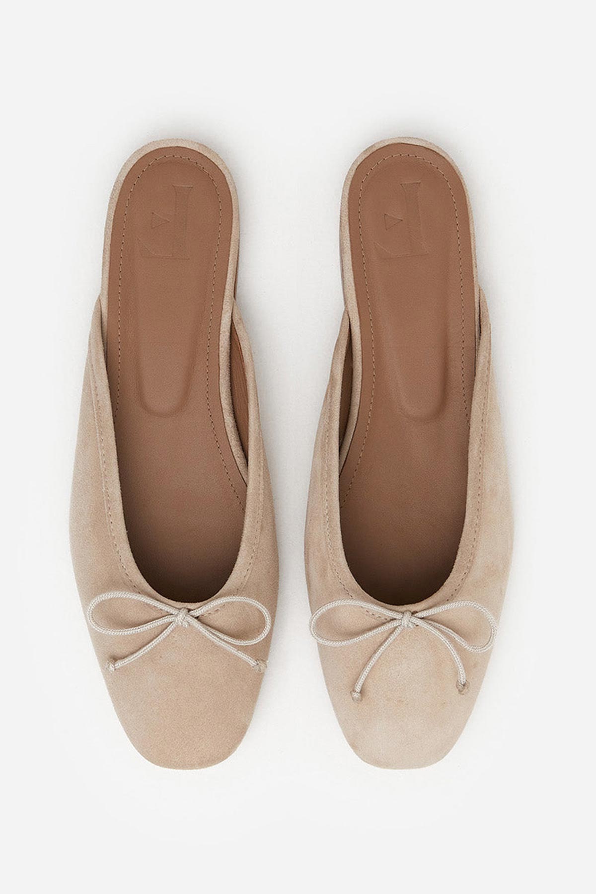 Malva Suede Ballet Mule in Sand | Shop Flattered – ROWIE The Label