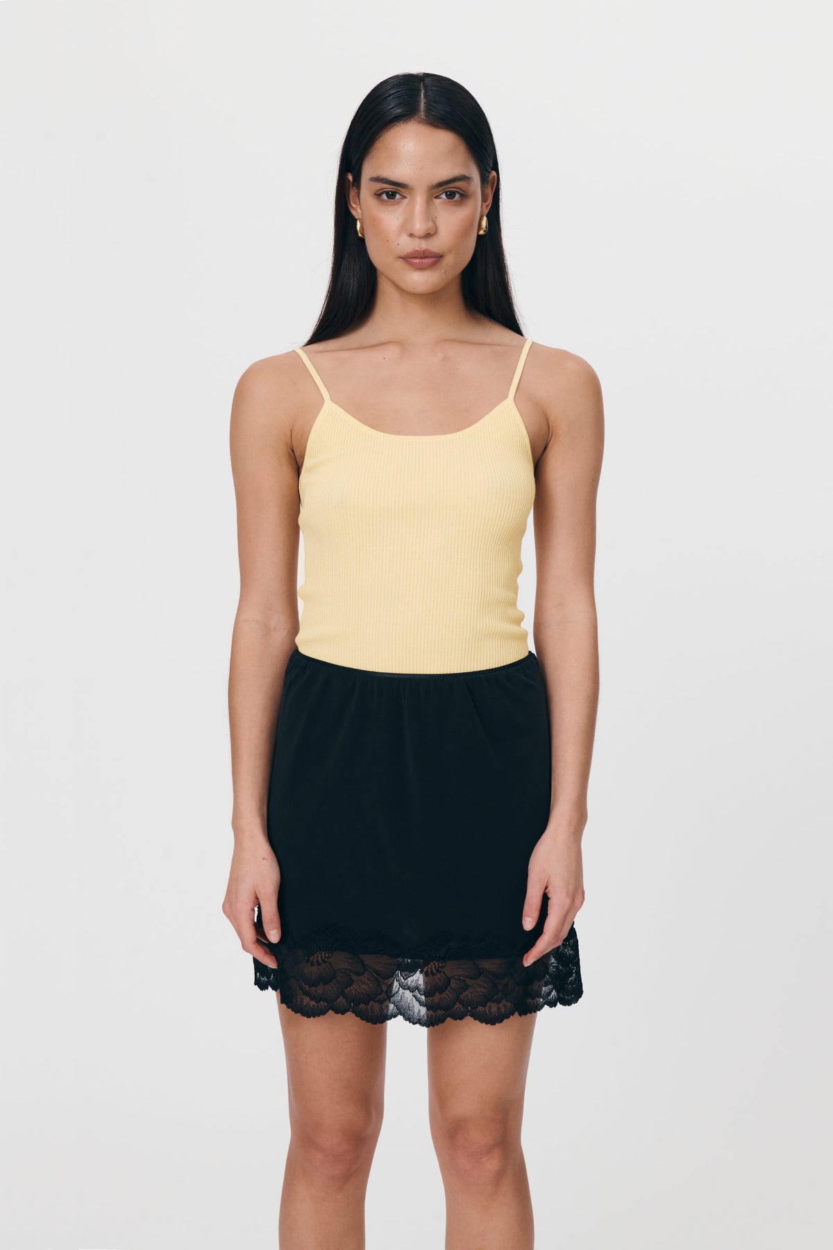 ROWIE The Label - Marina Silk Mini Skirt Noir - Bottoms