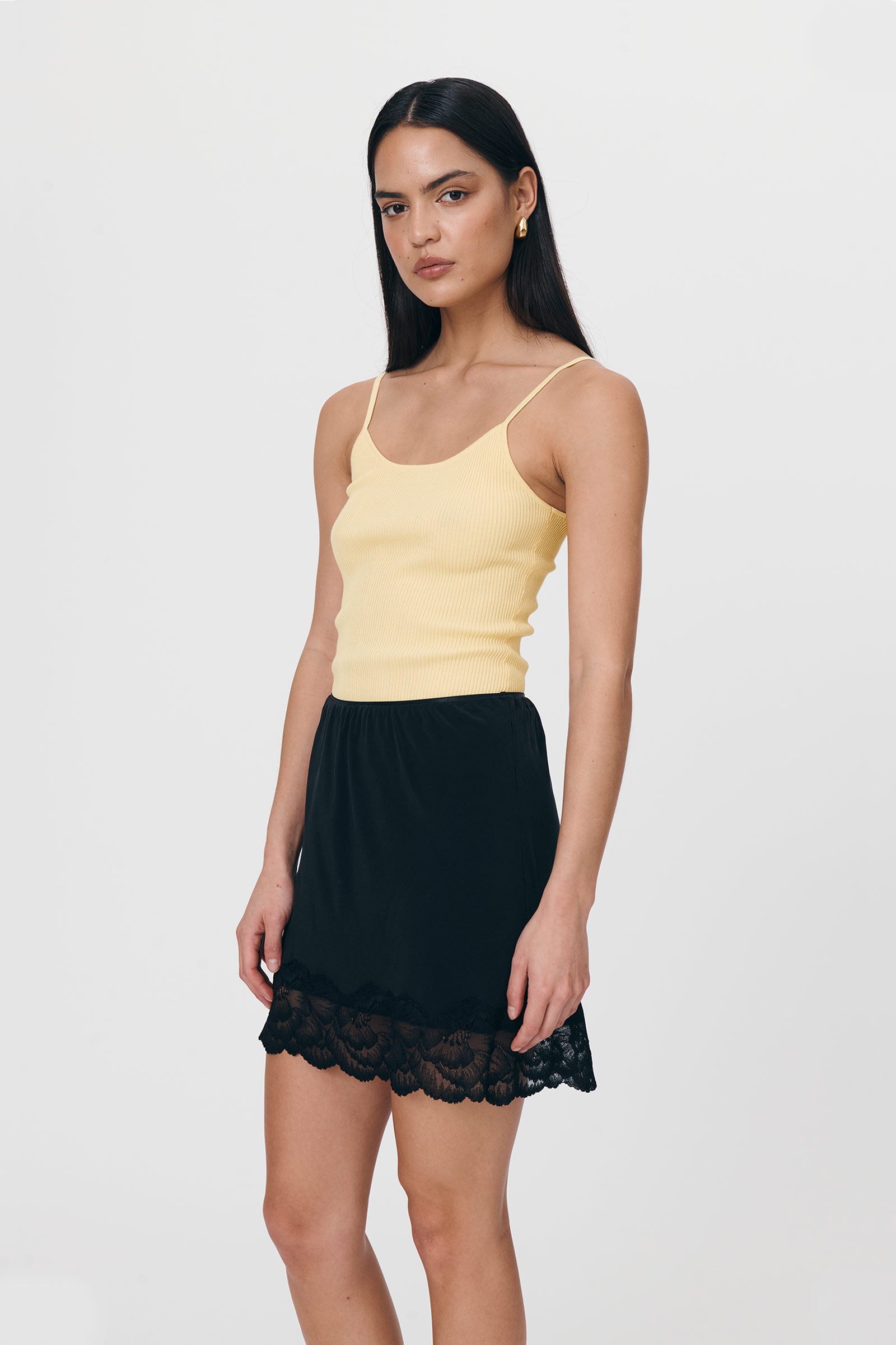 ROWIE The Label - Marina Silk Mini Skirt Noir - Bottoms