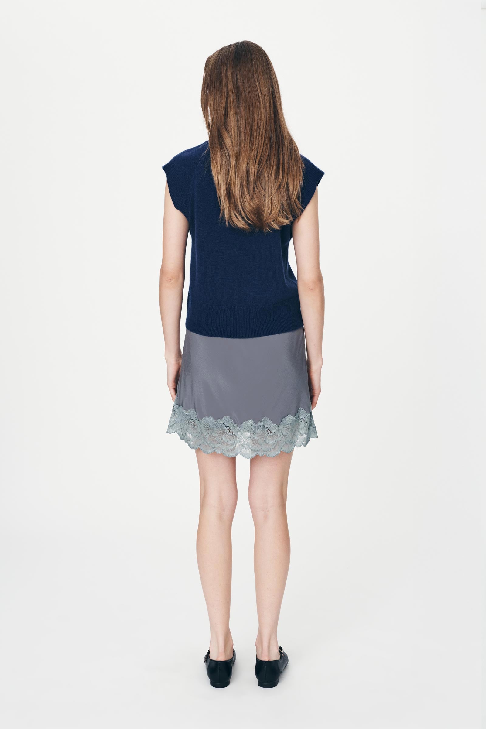 Marina Silk Mini Skirt in Dove Grey | ROWIE Skirts – ROWIE The Label