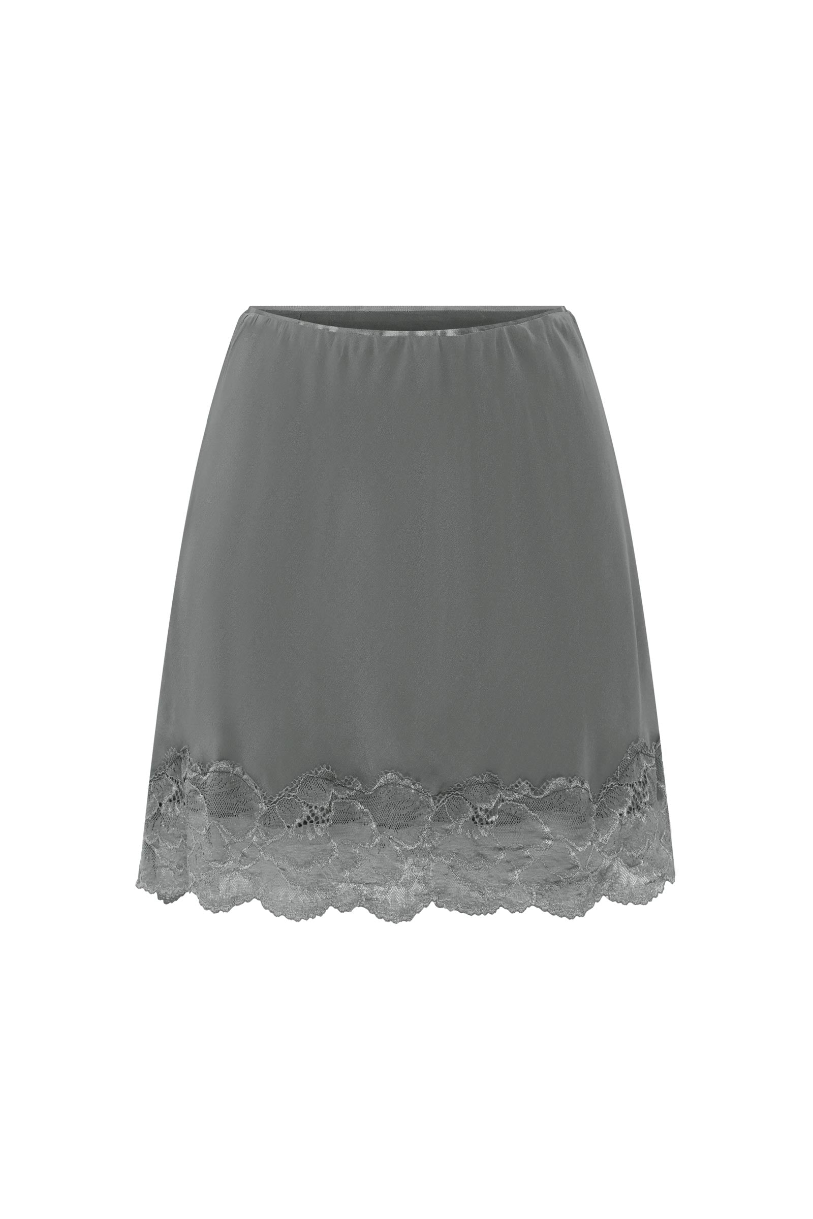 Marina Silk Mini Skirt in Dove Grey | ROWIE Skirts – ROWIE The Label