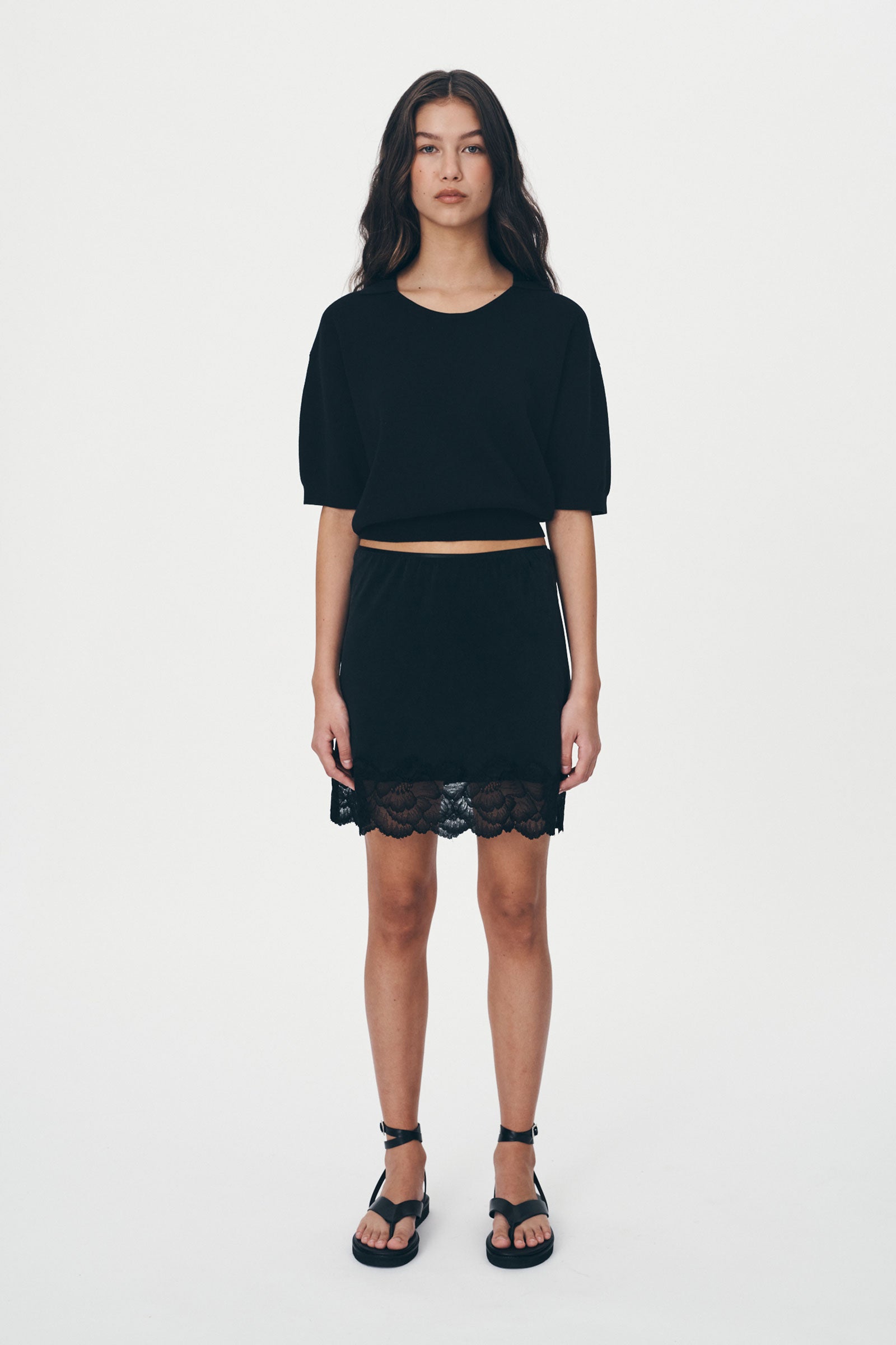 Marina Silk Mini Skirt in Noir | ROWIE Skirts – ROWIE The Label