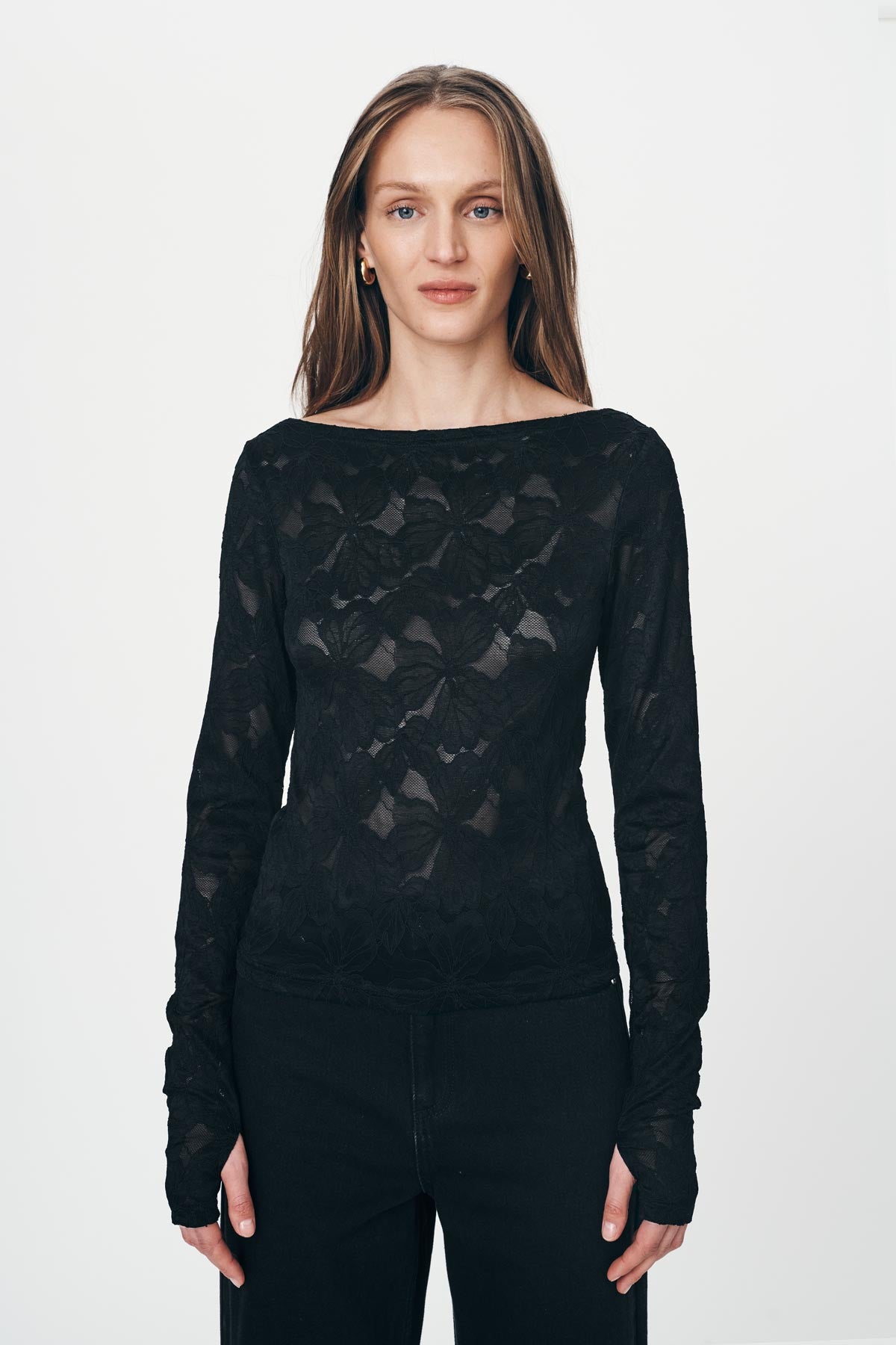 Samantha Lace Top in Noir | ROWIE Tops – ROWIE The Label
