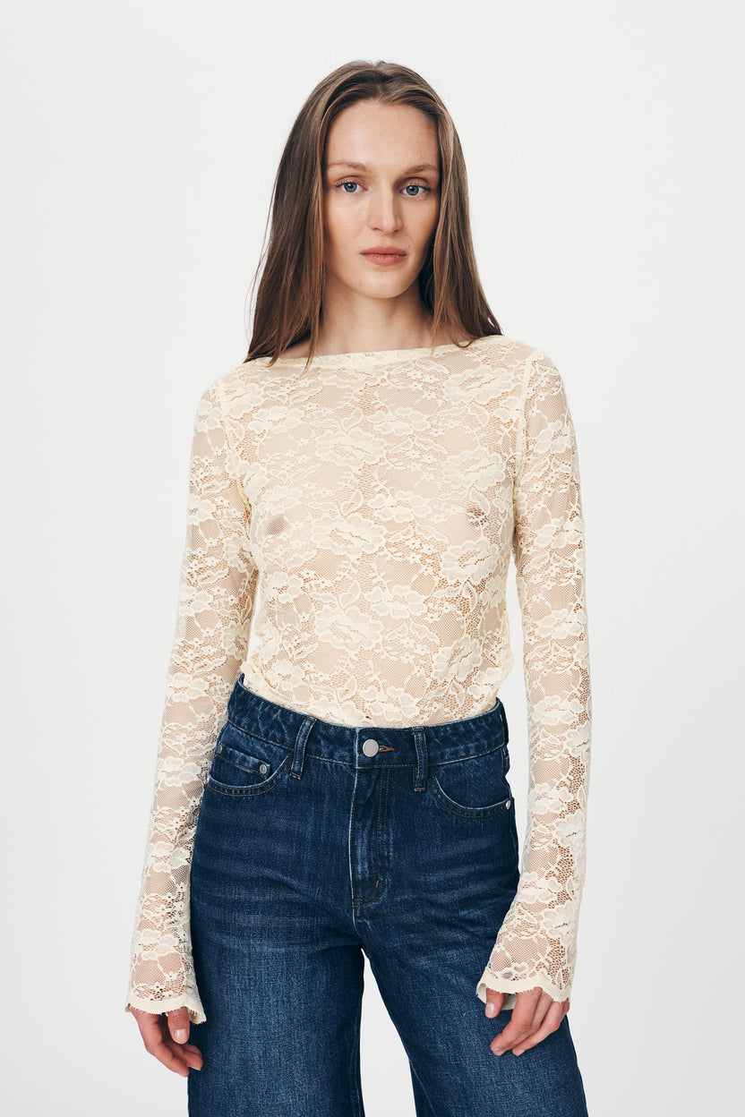 Tonya Rose Lace Top in Butter Crème | ROWIE Tops – ROWIE The Label